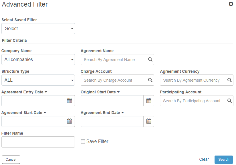 Creating a new filter Sweeps Agreement