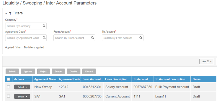 Specifying inter account parameters