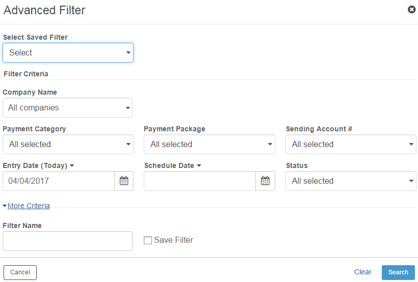Creating a new filter_transaction summary